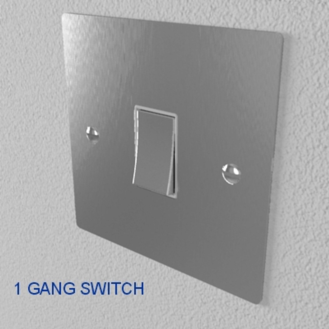 flush metal switches sockets 3d 3ds