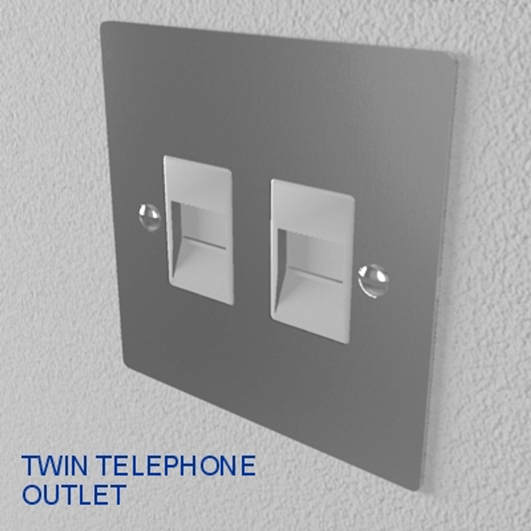 flush metal switches sockets 3d 3ds