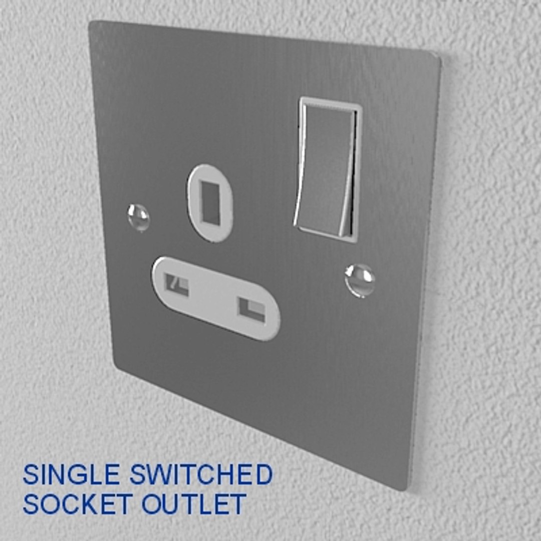 flush metal switches sockets 3d 3ds