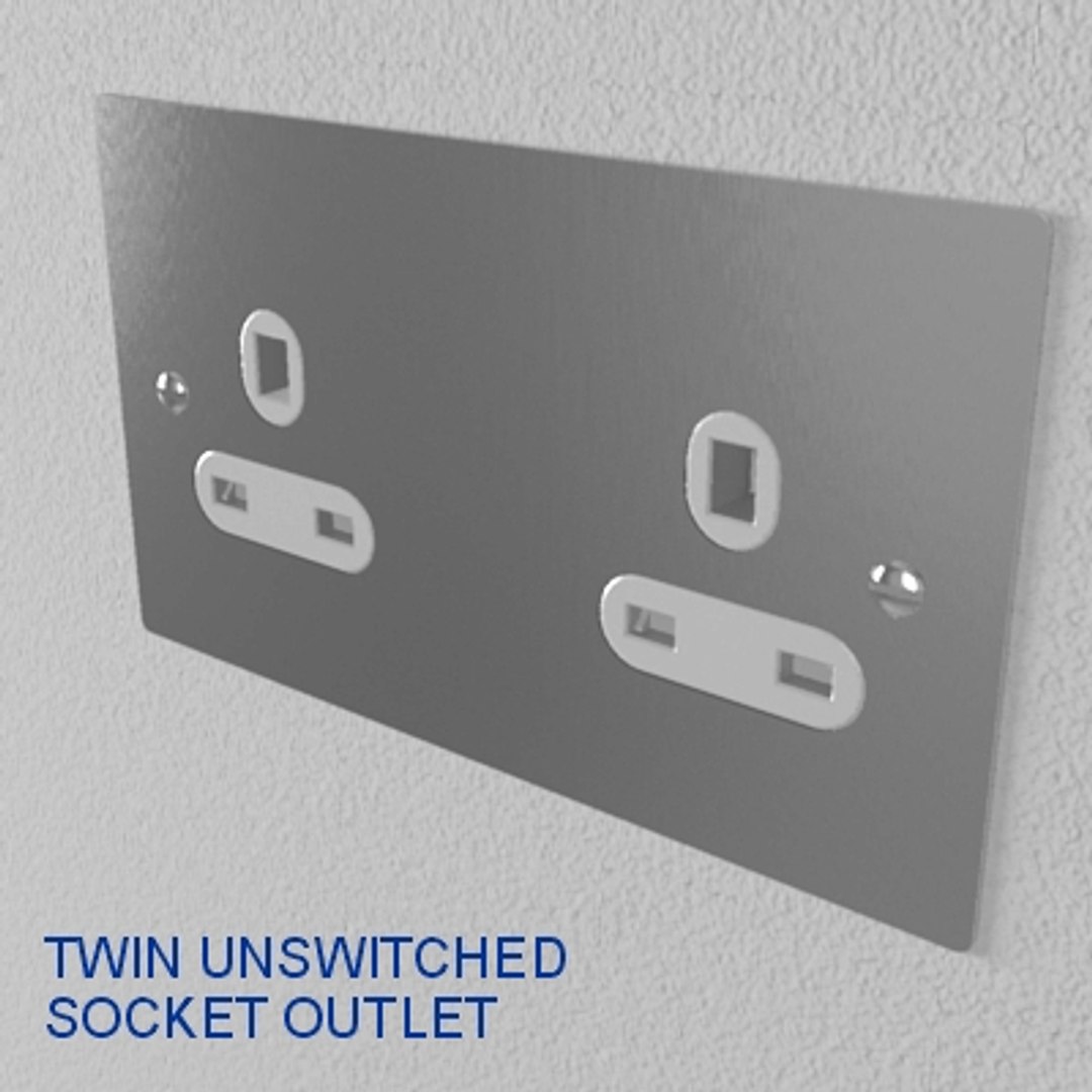 flush metal switches sockets 3d 3ds
