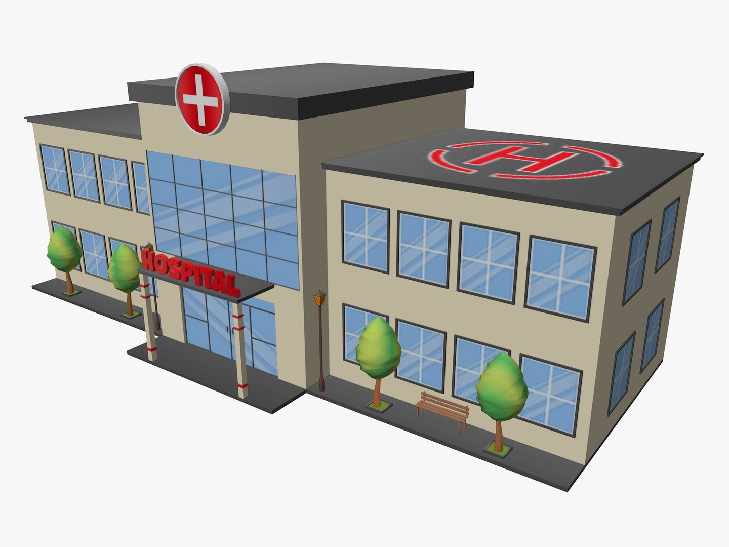 3D Cartoon Hospital - TurboSquid 2222424