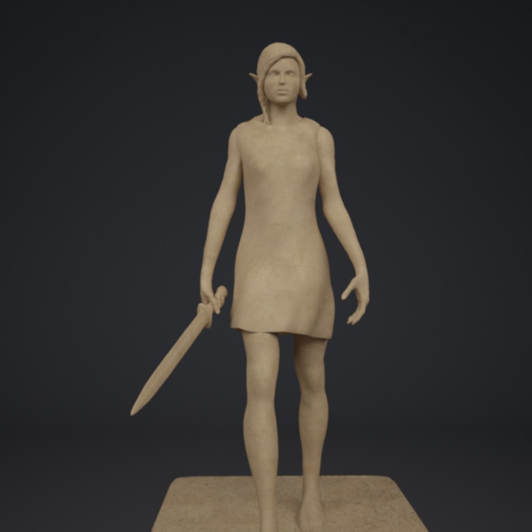 Walking Elf Statue 3d Max