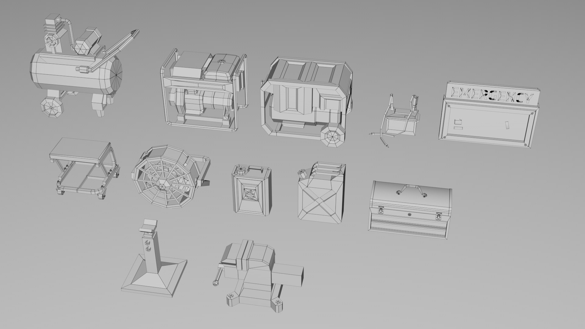 Realistic Car Garage Workshop Mega Pack Collection 3D Model ...