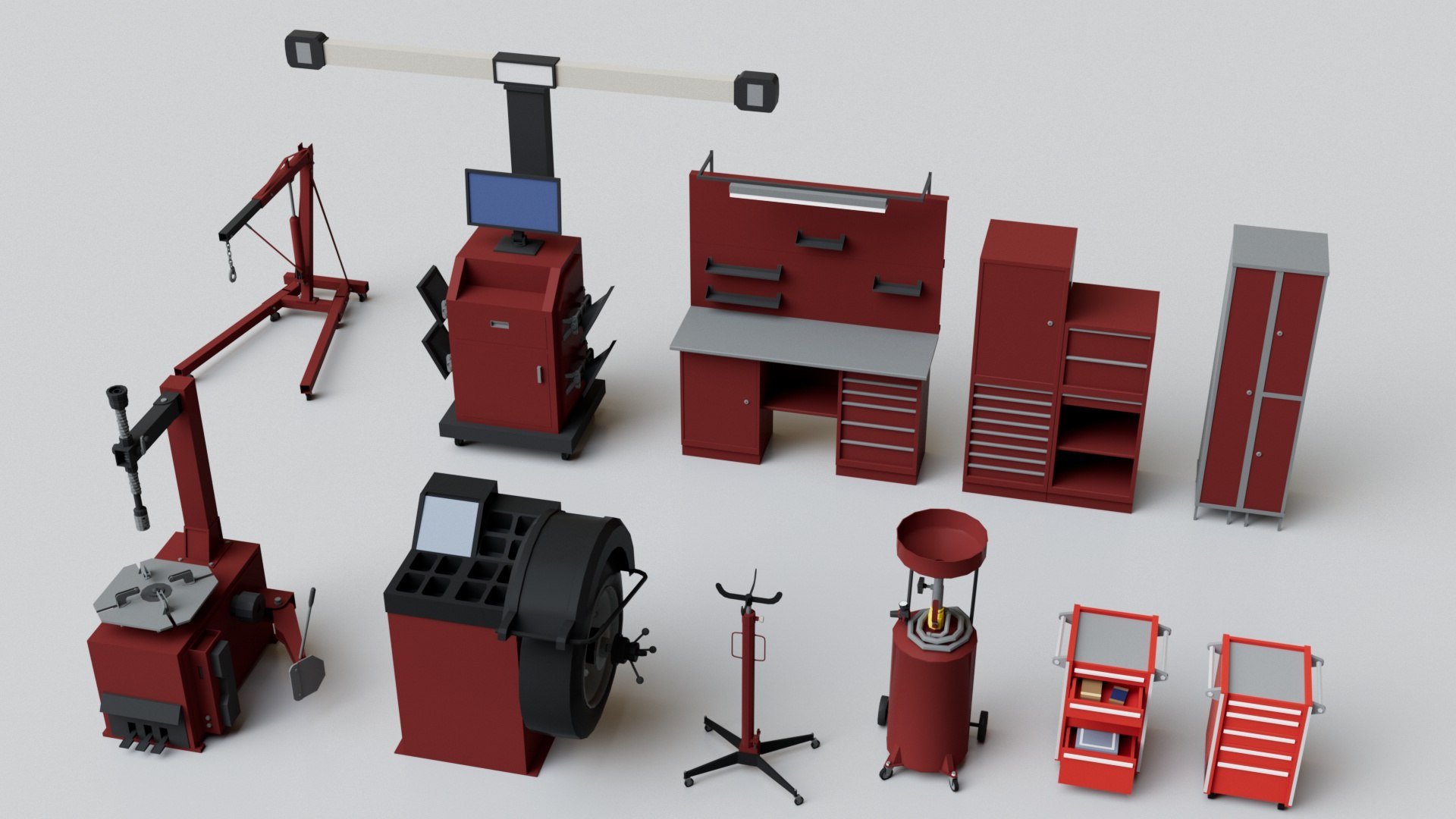 Realistic Car Garage Workshop Mega Pack Collection 3D Model - TurboSquid 2440212