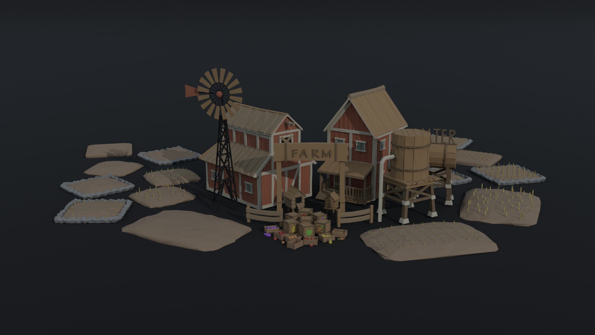 3D Low-poly Cartoon Farm Asset Polygonal Style - TurboSquid 2203670