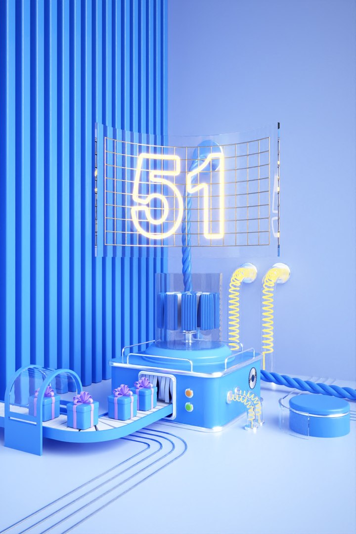 3D C4D gift box production theme - TurboSquid 2105007