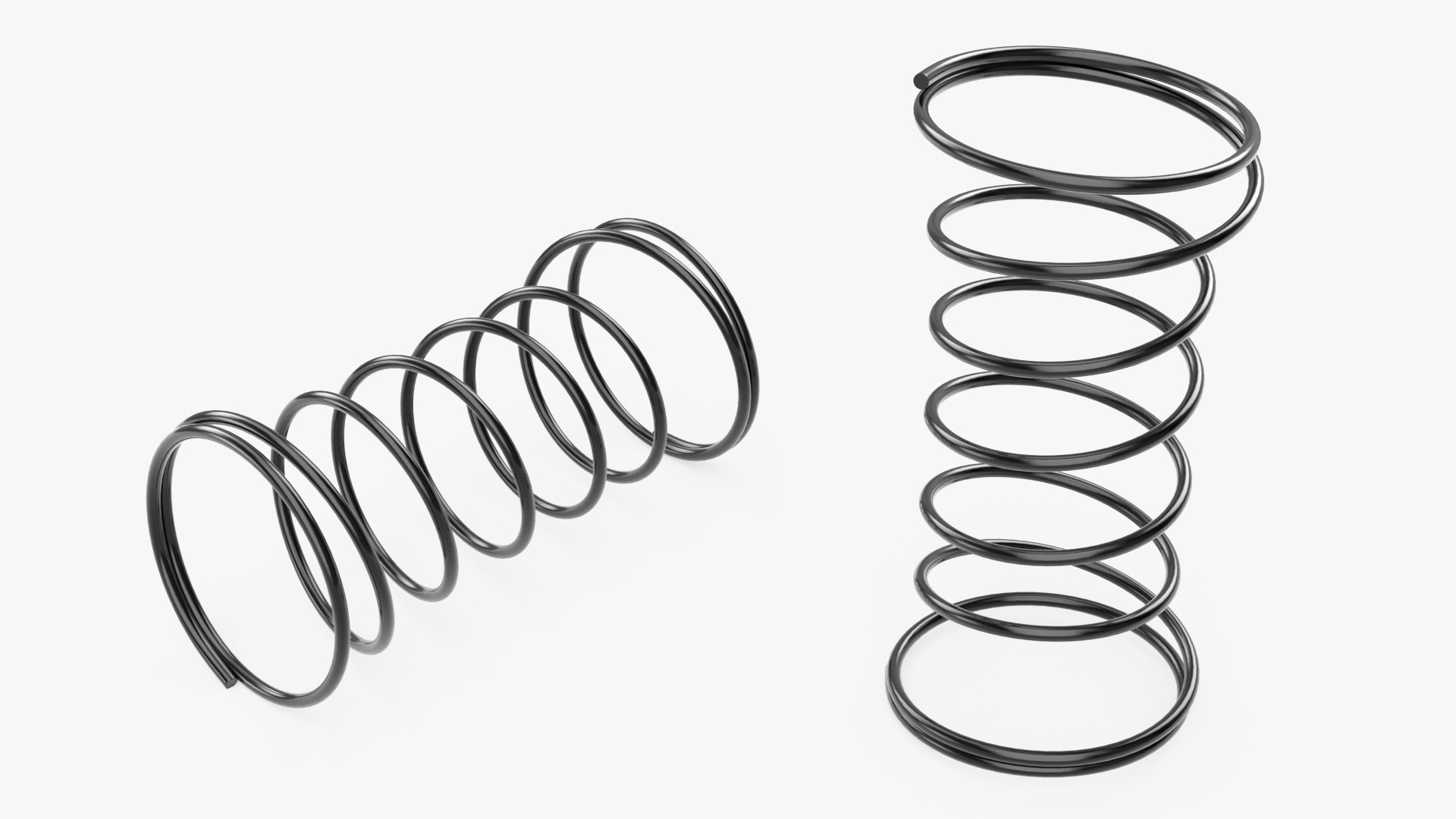 Straight Coil Spring 14sm Black 3D - TurboSquid 2402269