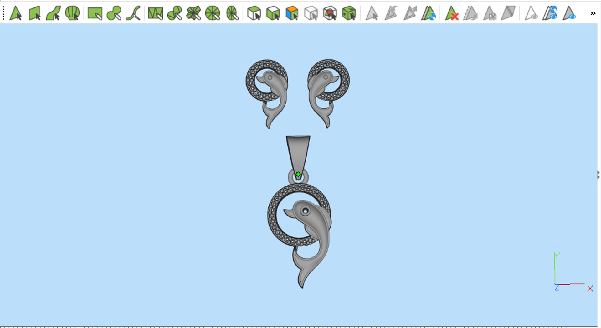 3D Fancy Dolphin Pendant Set - 010 - TurboSquid 2286807