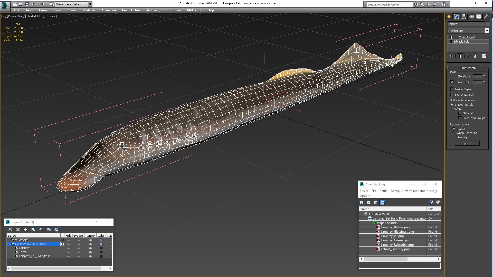 3D Model Lamprey Eel Basic Pose - TurboSquid 2191698