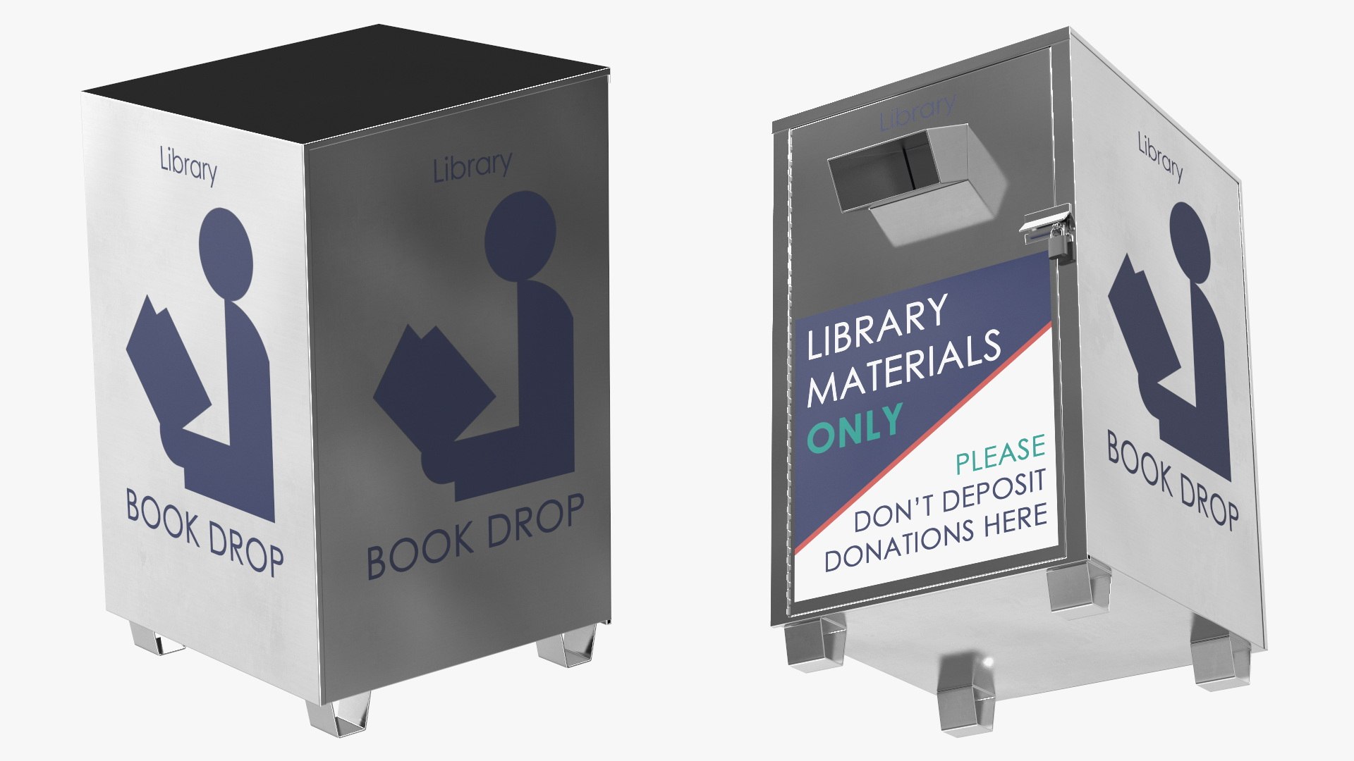 Library Book Return Box Metallic 3D - TurboSquid 2044679