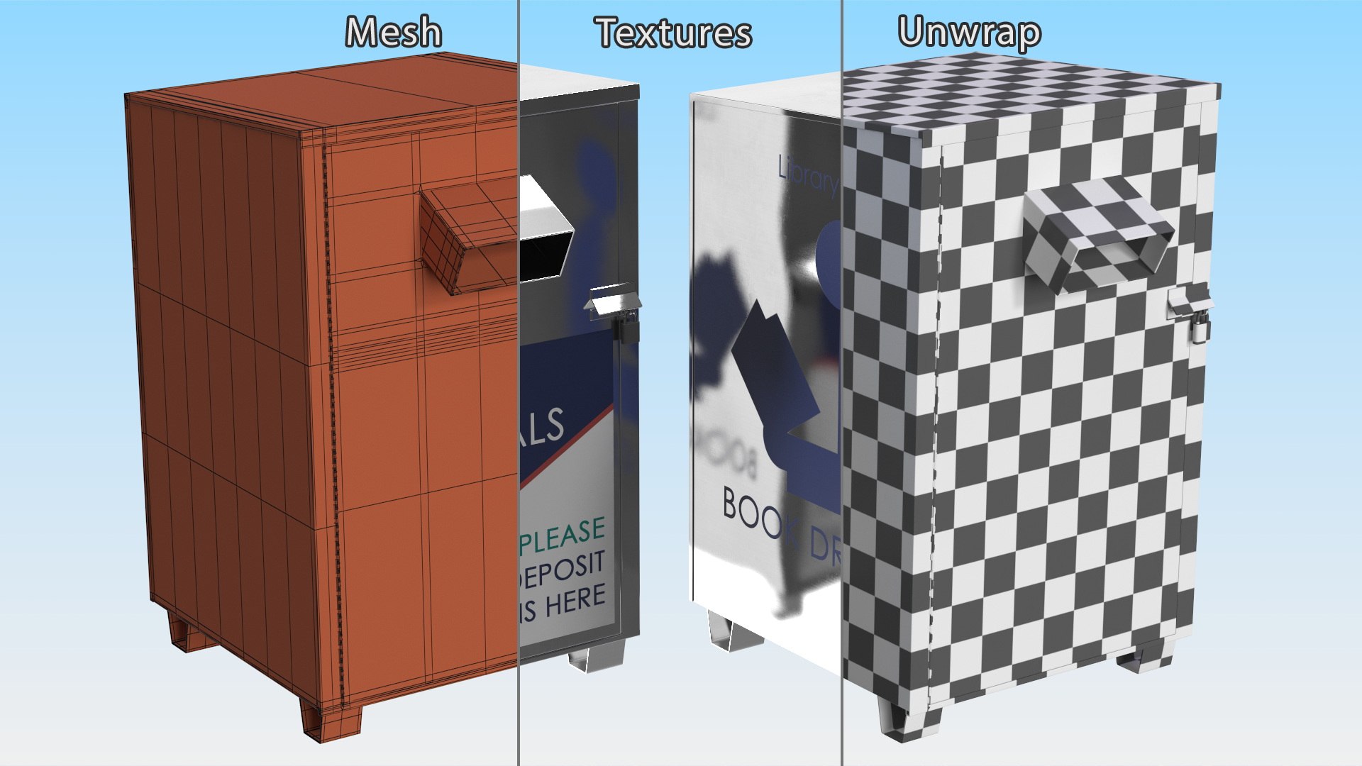 Library Book Return Box Metallic 3D - TurboSquid 2044679