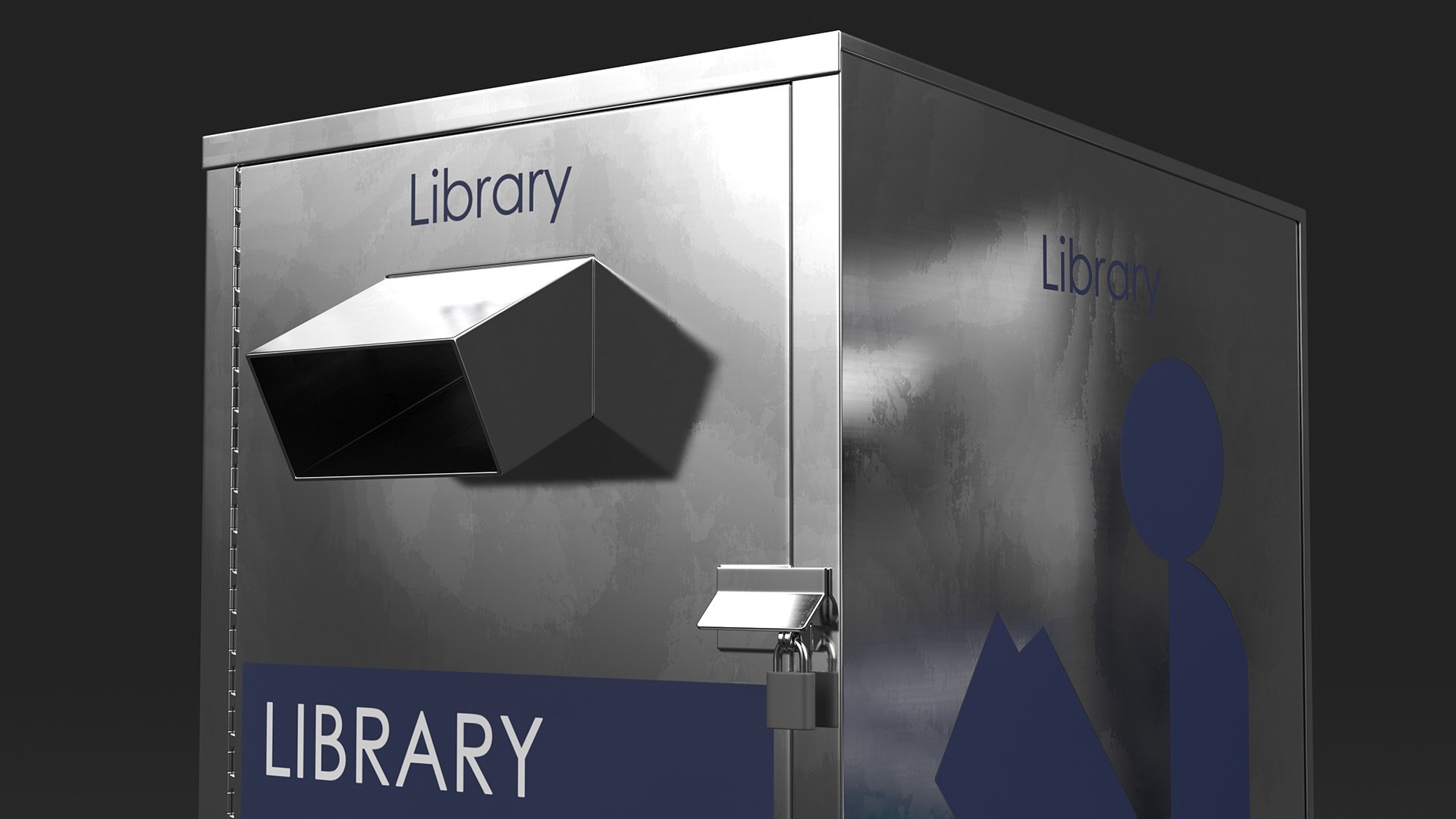 Library Book Return Box Metallic 3D - TurboSquid 2044679