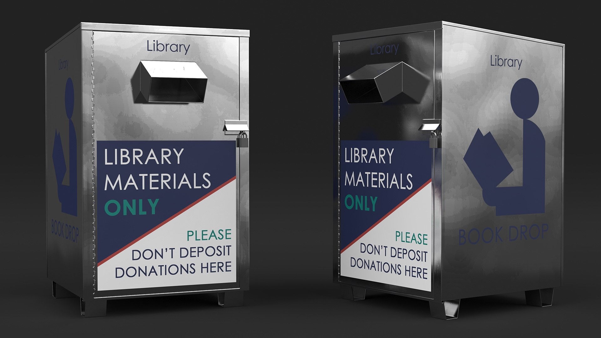 Library Book Return Box Metallic 3D - TurboSquid 2044679
