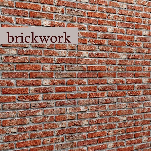 bricks wall 3d obj