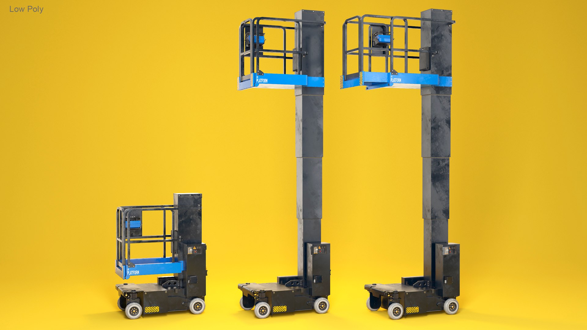 3D model Self-propelled lift Work Platform Hight and Low Poly PBR ...