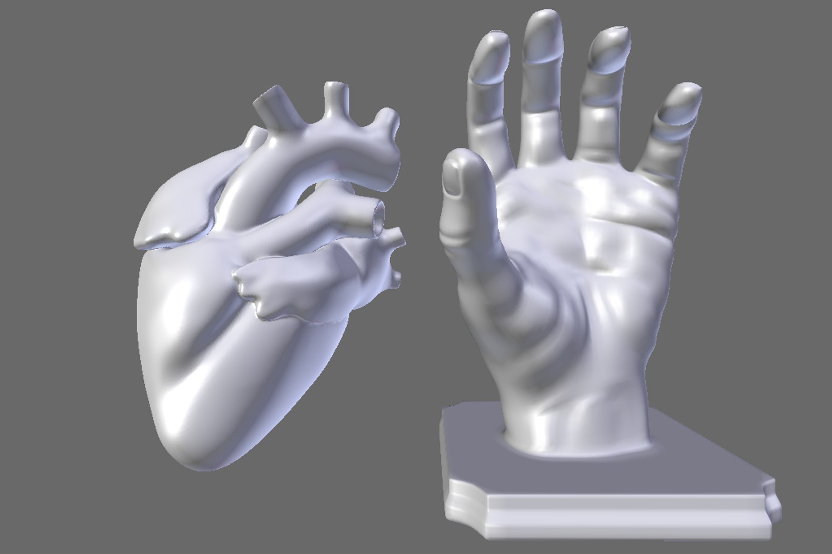 3D Model Hand Heart Statue - TurboSquid 1700909