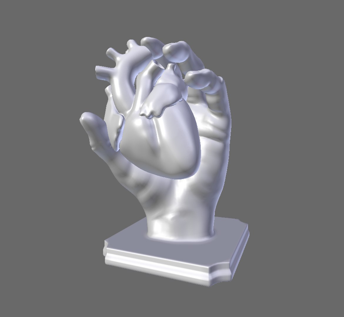 3D Model Hand Heart Statue - TurboSquid 1700909