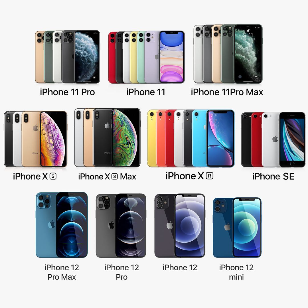 modèle 3D de Collection Apple iPhone 2020-2021 - TurboSquid 1544983