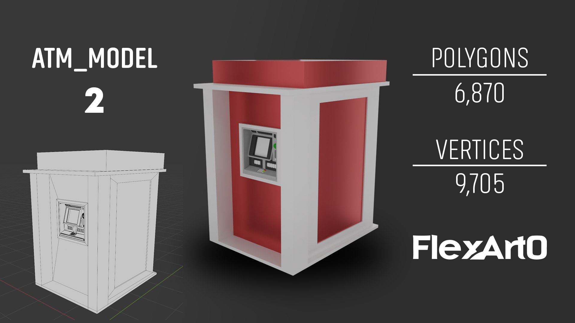 ATM Machine Version 2 3D Model - TurboSquid 2227394