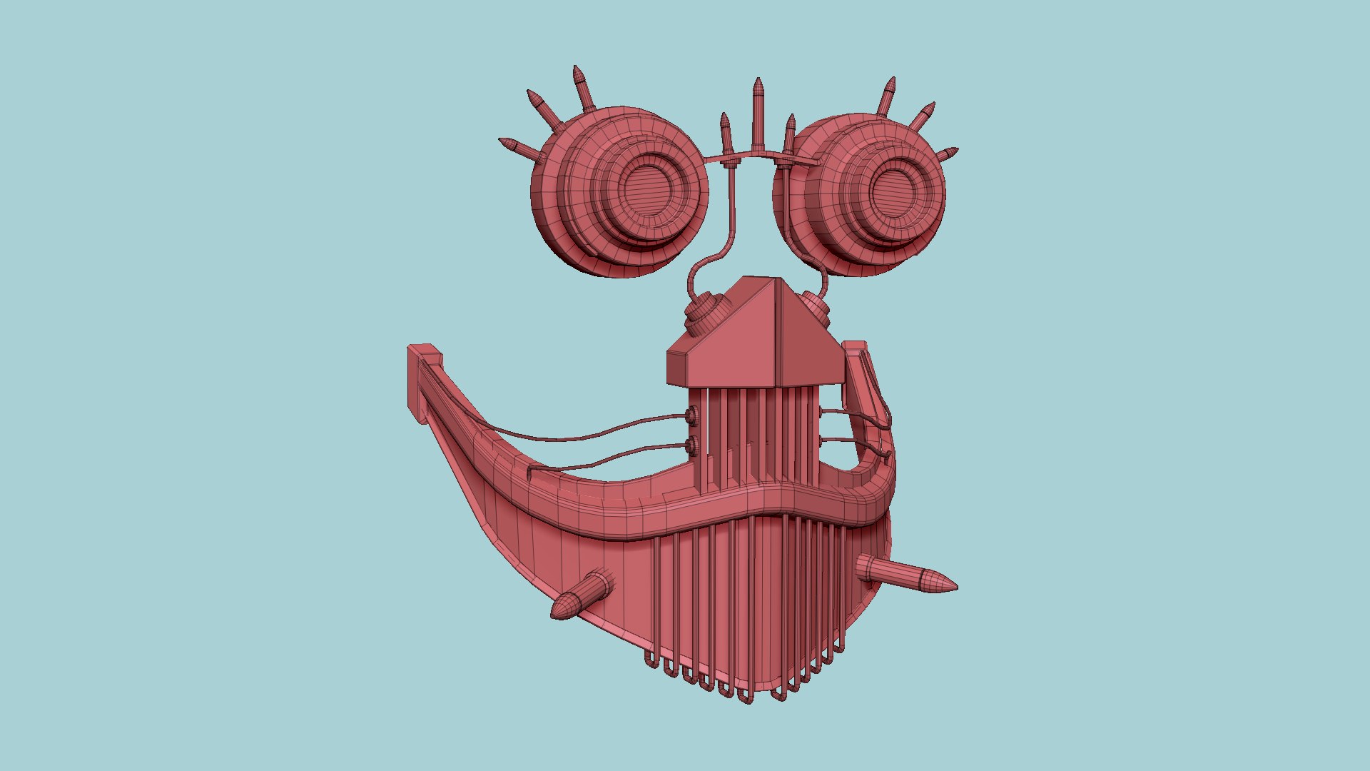 3D Steampunk Mask A07 White Skull - SciFi Character Design Model ...