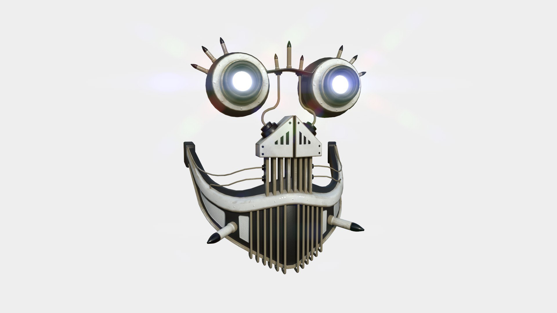 3D Steampunk Mask A07 White Skull - SciFi Character Design Model ...