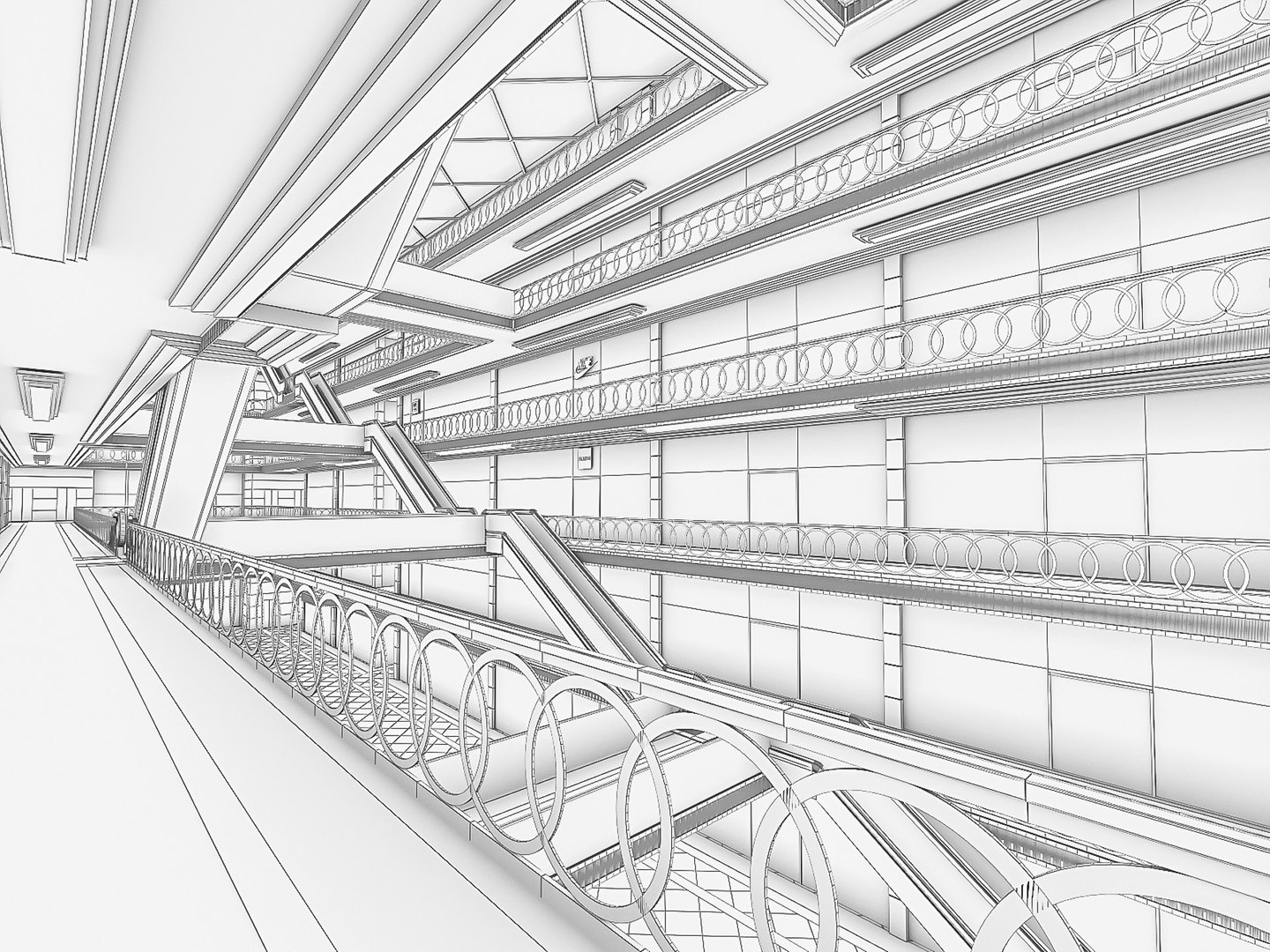 3D Shopping Mall Interior Model - TurboSquid 1822217