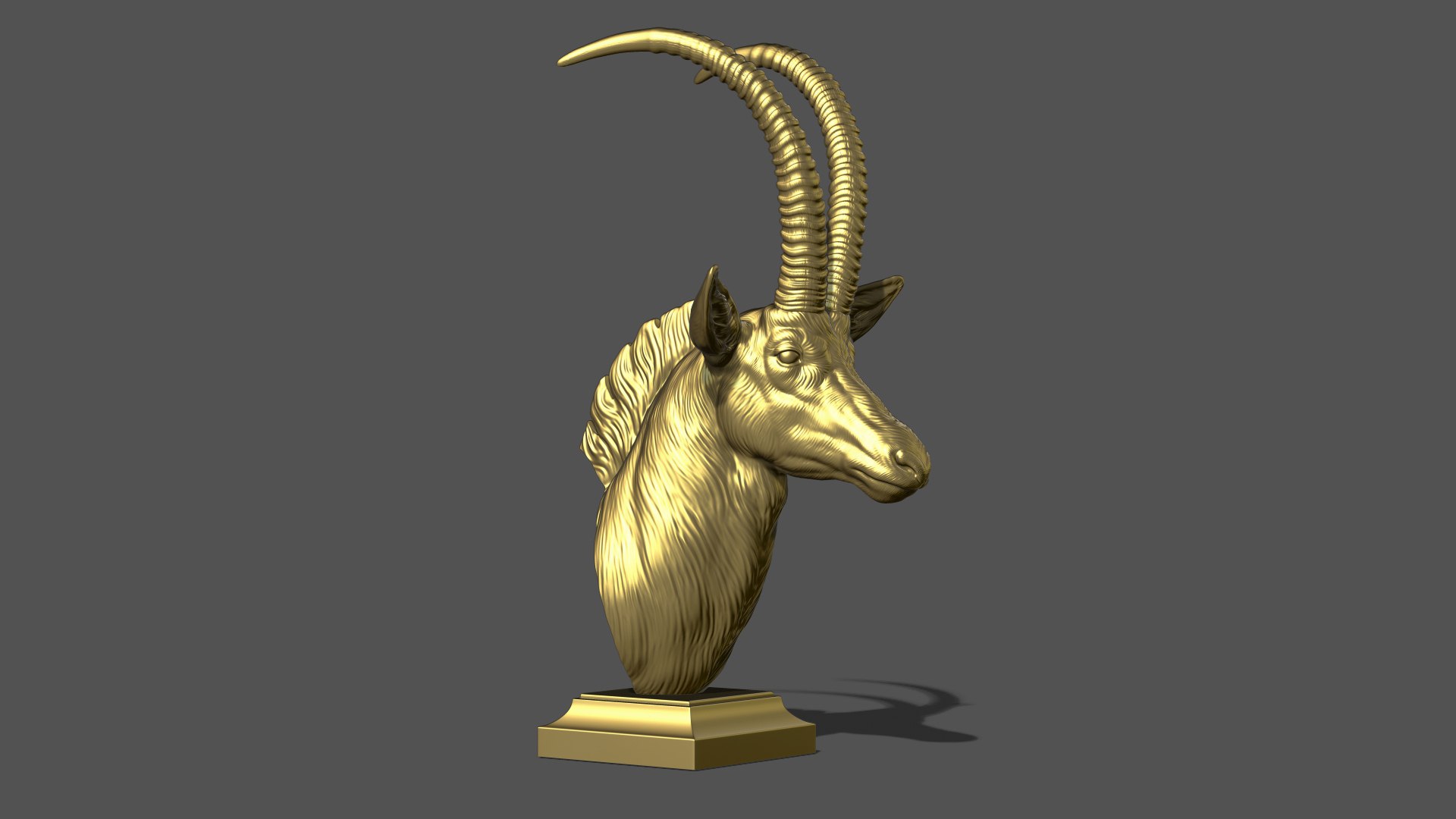 3D Sable Black Antelope Bust Model - TurboSquid 2314262