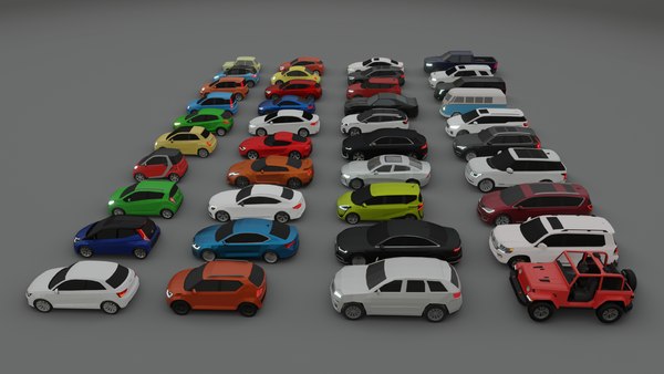 Modelo 3d Colección De 40 Coches Low Poly Turbosquid 1703688
