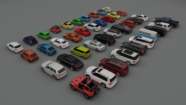 Modelo 3d Colección De 40 Coches Low Poly Turbosquid 1703688