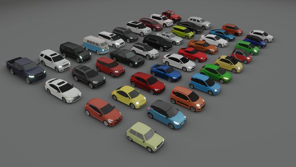 Modelo 3d Colección De 40 Coches Low Poly Turbosquid 1703688