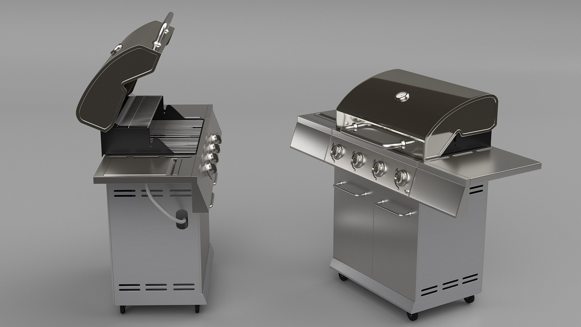 Stainless Steel Propane Gas Grill 3D model - TurboSquid 2157574