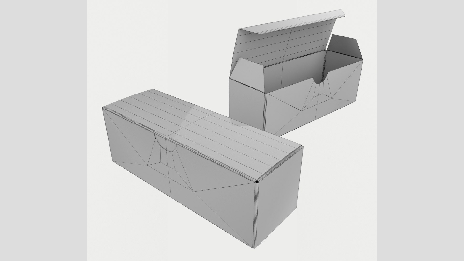 3D model 15cm Long Paper Box Closed Opened Unwrapped - TurboSquid 1914495