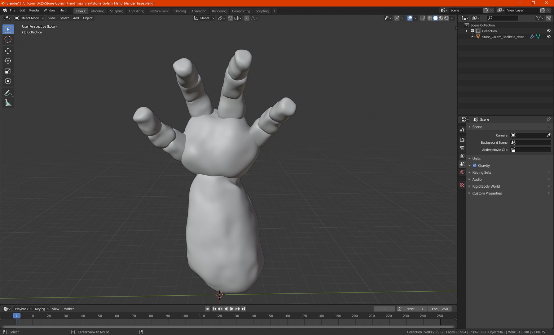3D Stone Golem Hand - TurboSquid 2031843