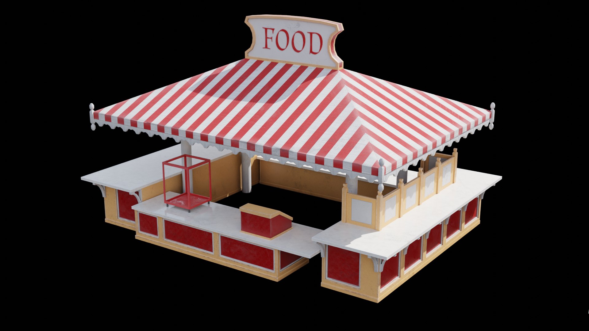 3D Model Theme Park Concession Or Game Stands 4K Low-poly 3D Model ...
