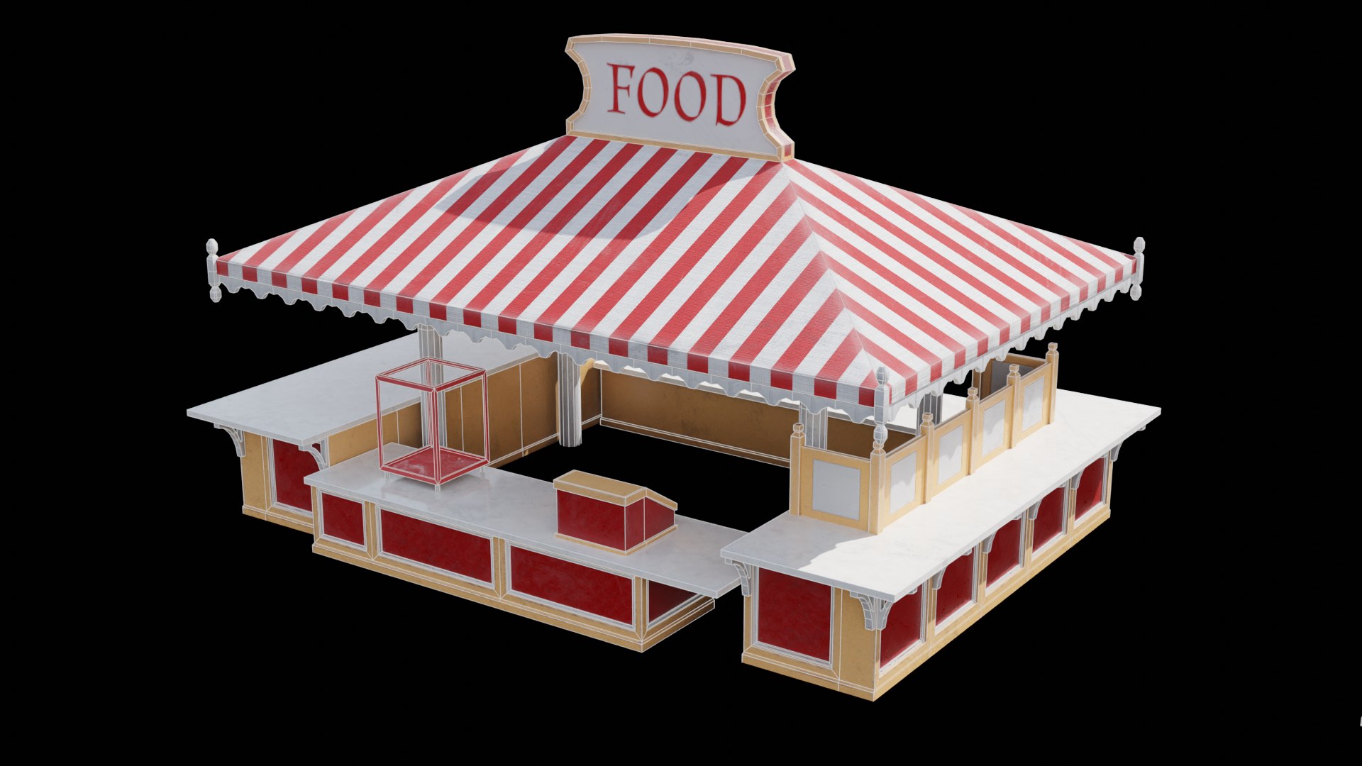 3D Model Theme Park Concession Or Game Stands 4K Low-poly 3D Model ...