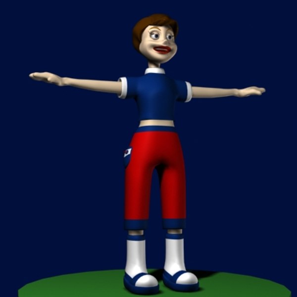 toon human female 3d model