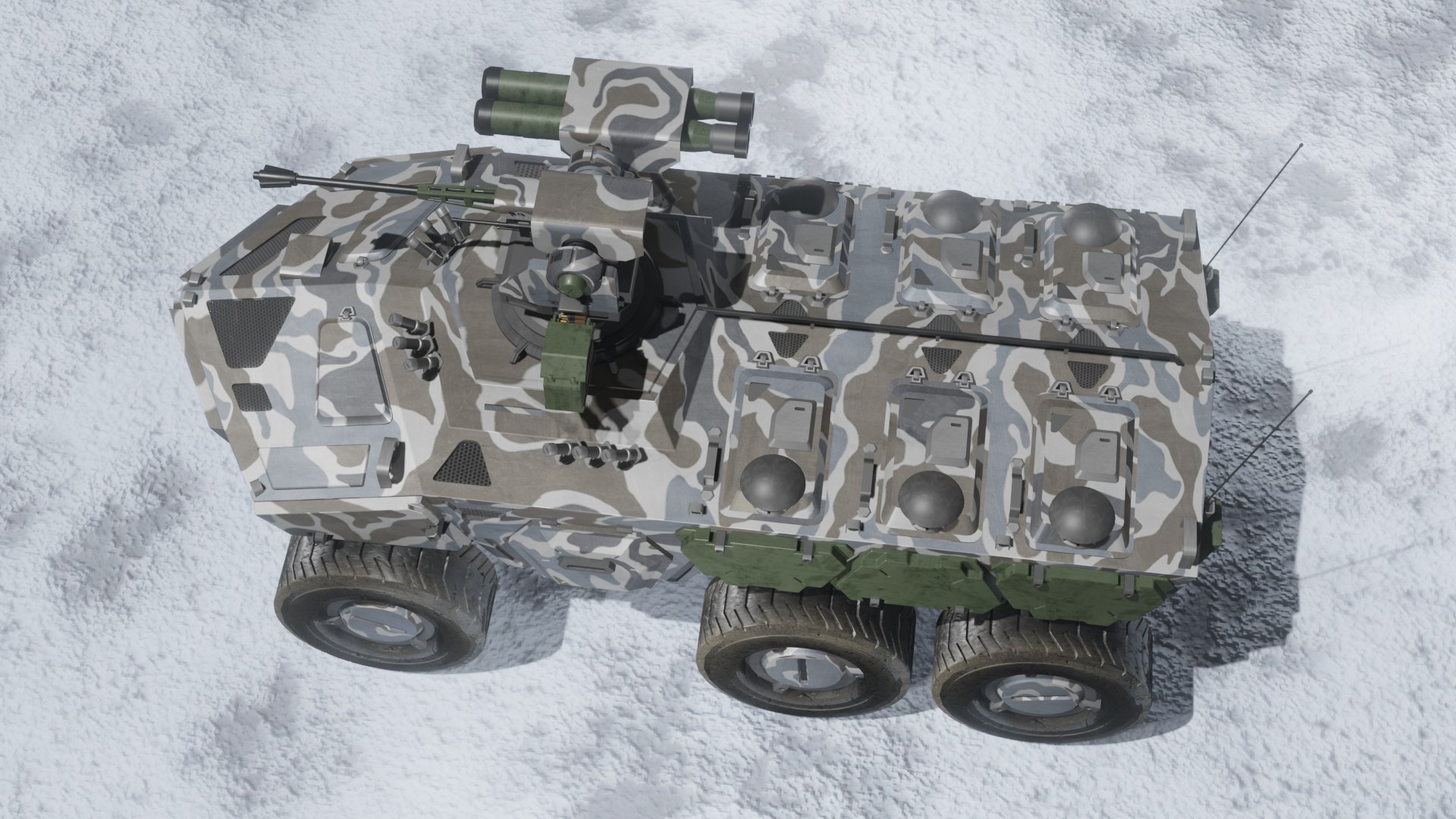 Sci-fi APC Winter Camouflage 3D Model - TurboSquid 2126655