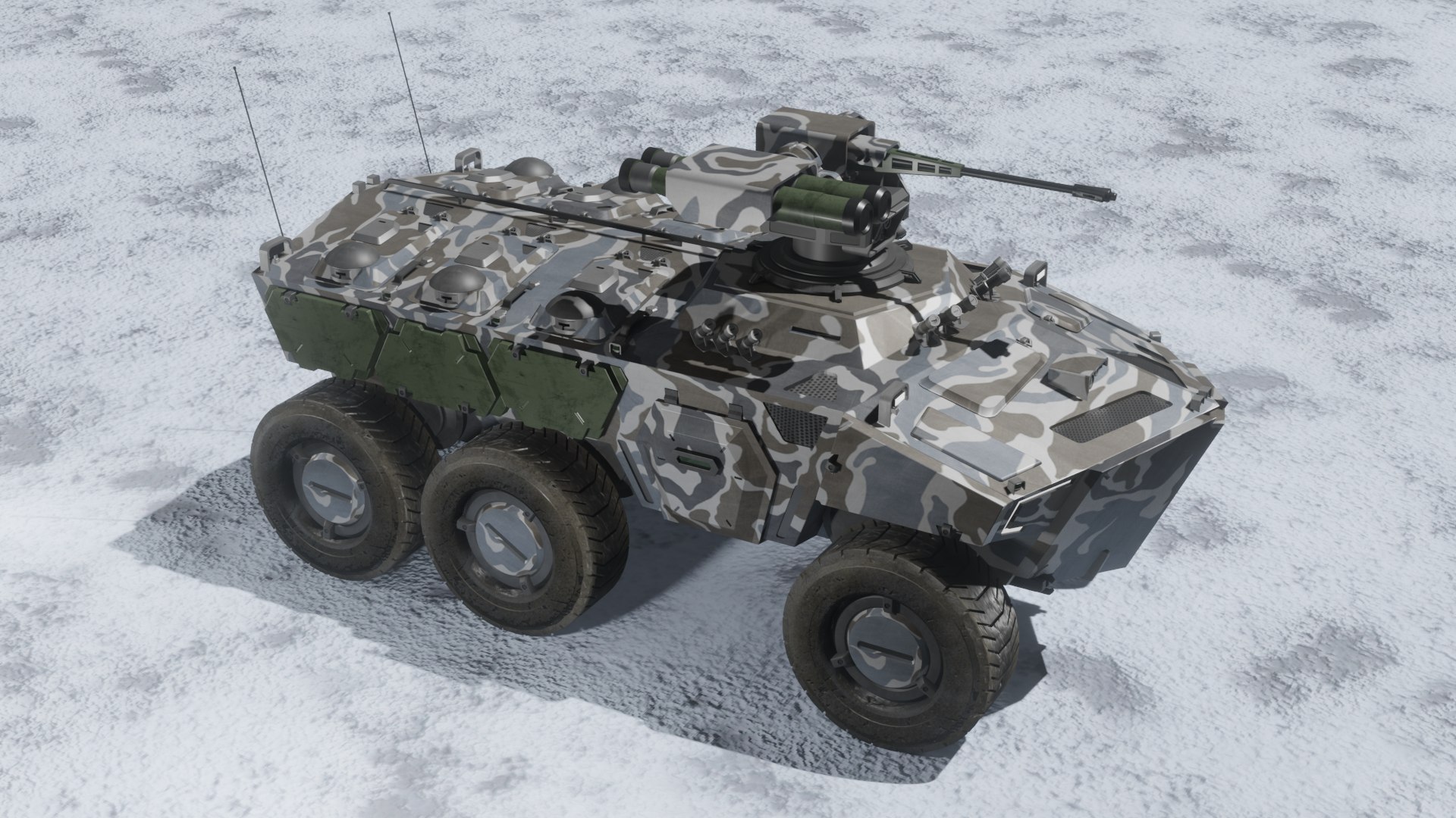 Sci-fi APC Winter Camouflage 3D Model - TurboSquid 2126655