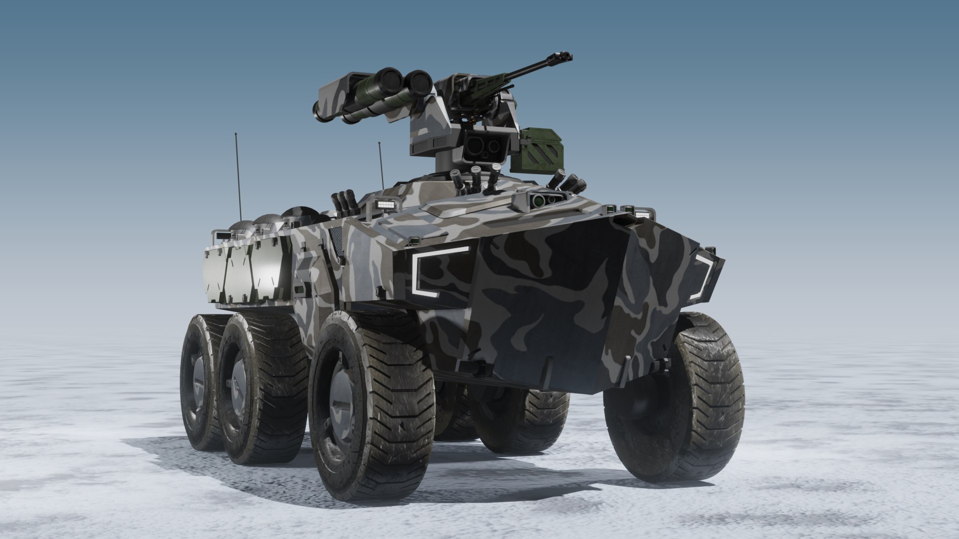 Sci-fi APC Winter Camouflage 3D Model - TurboSquid 2126655