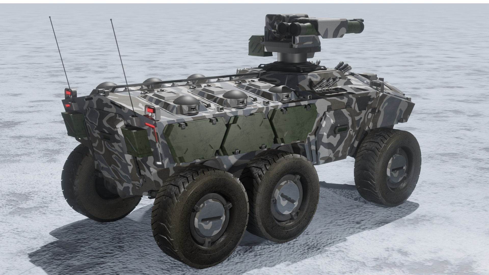 Sci-fi APC Winter Camouflage 3D Model - TurboSquid 2126655
