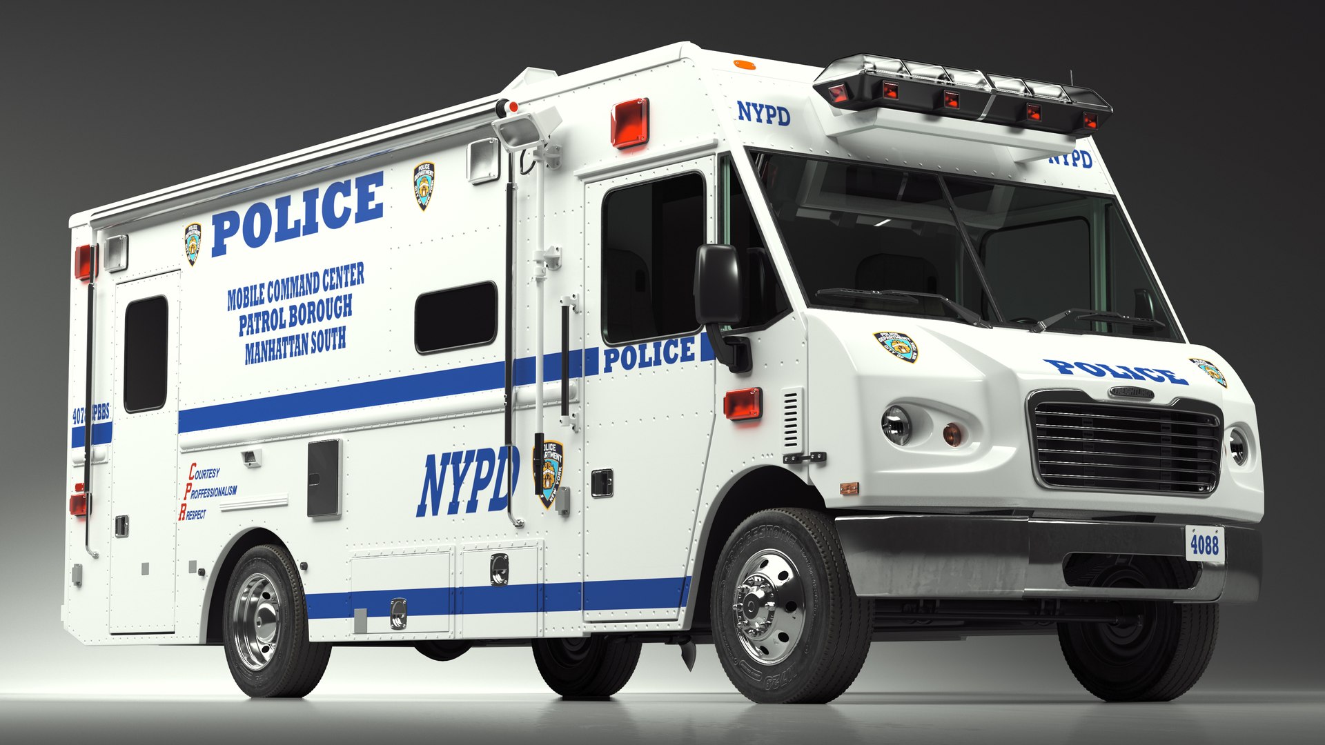 NYPD Mobile Command Center Simple Interior model - TurboSquid 2088558