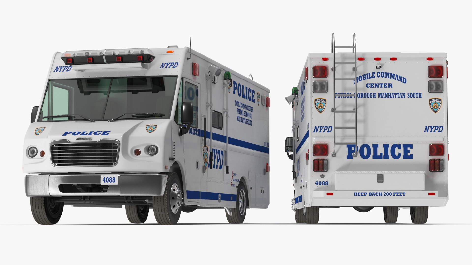 NYPD Mobile Command Center Simple Interior model - TurboSquid 2088558