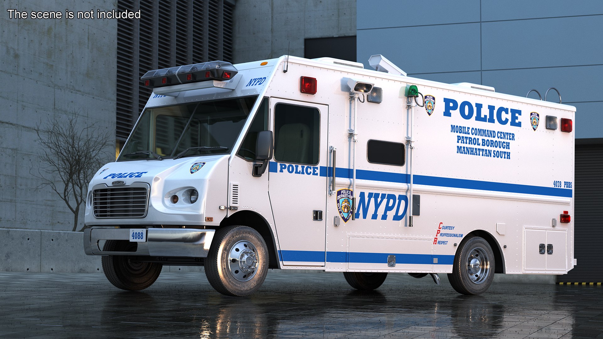 NYPD Mobile Command Center Simple Interior model - TurboSquid 2088558