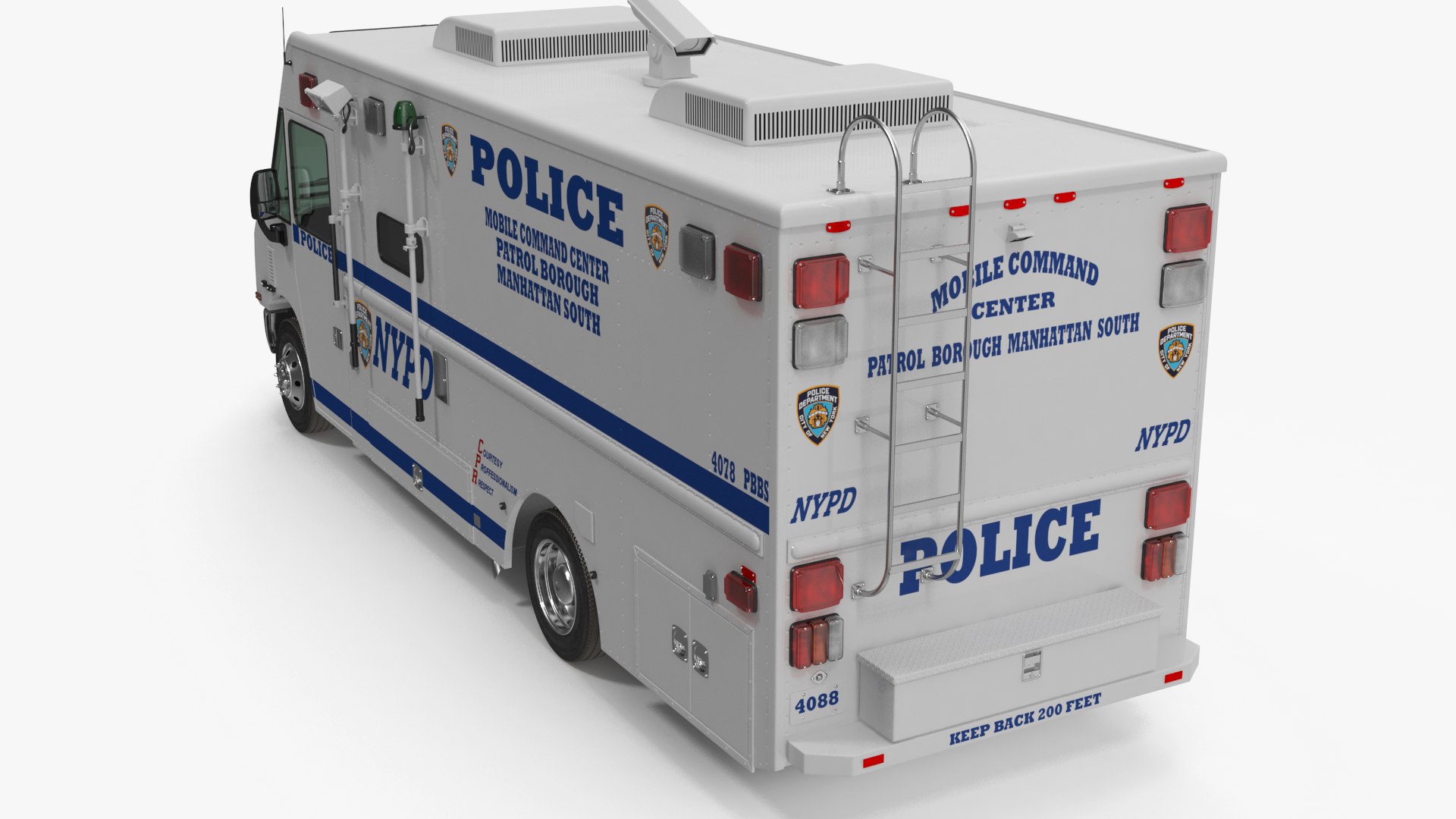 NYPD Mobile Command Center Simple Interior model - TurboSquid 2088558