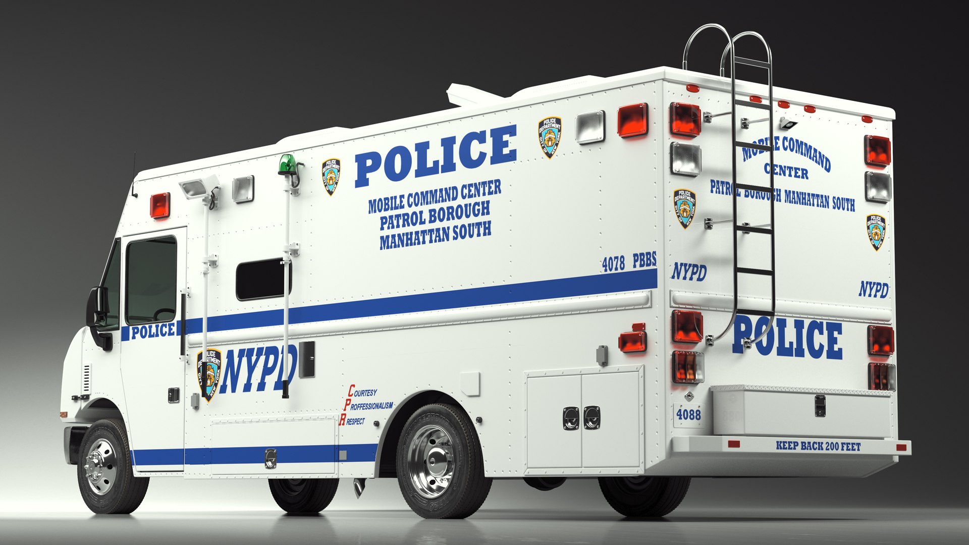 NYPD Mobile Command Center Simple Interior model - TurboSquid 2088558