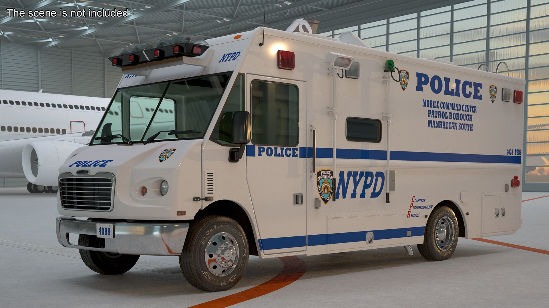 NYPD Mobile Command Center Simple Interior model - TurboSquid 2088558