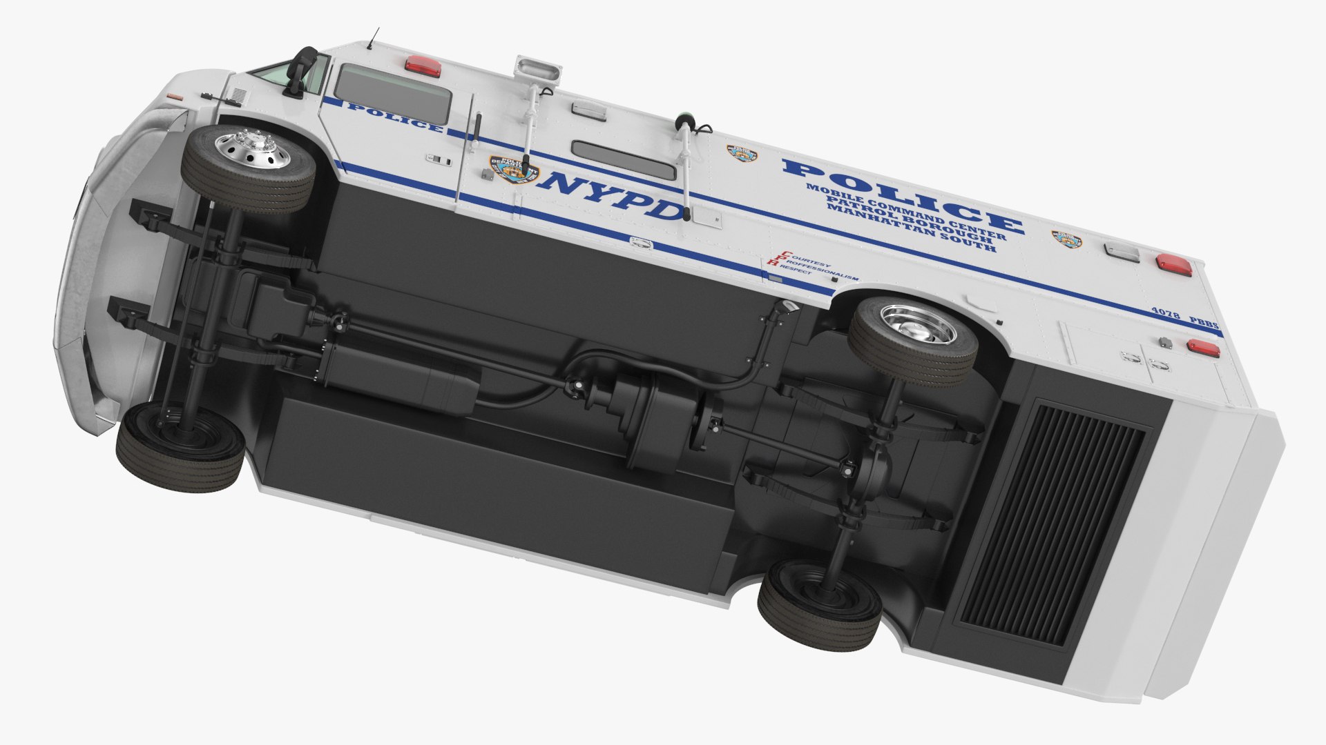 NYPD Mobile Command Center Simple Interior model - TurboSquid 2088558
