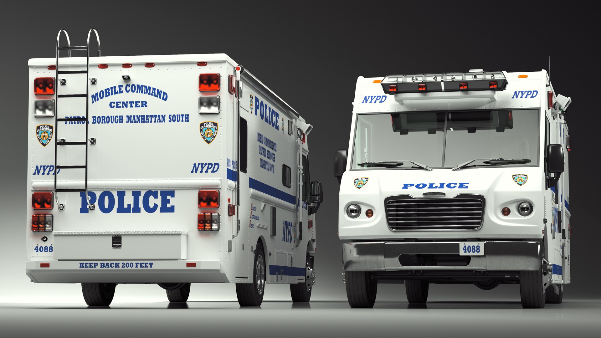 NYPD Mobile Command Center Simple Interior model - TurboSquid 2088558