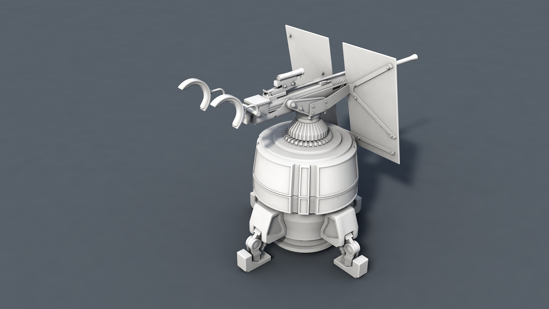 3D Model Turret Machine Gun High Poly - TurboSquid 1958657
