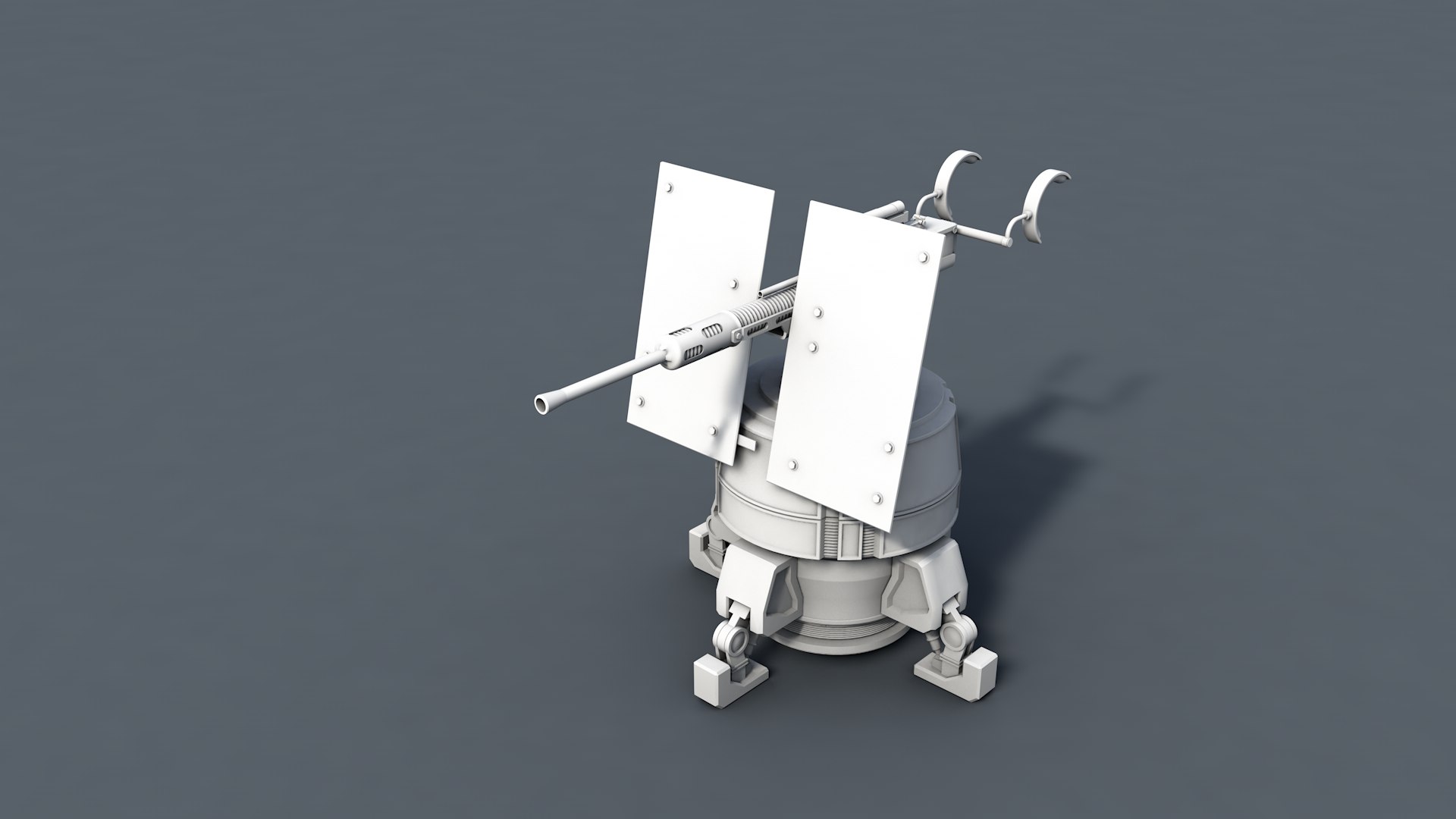 3D Model Turret Machine Gun High Poly - TurboSquid 1958657